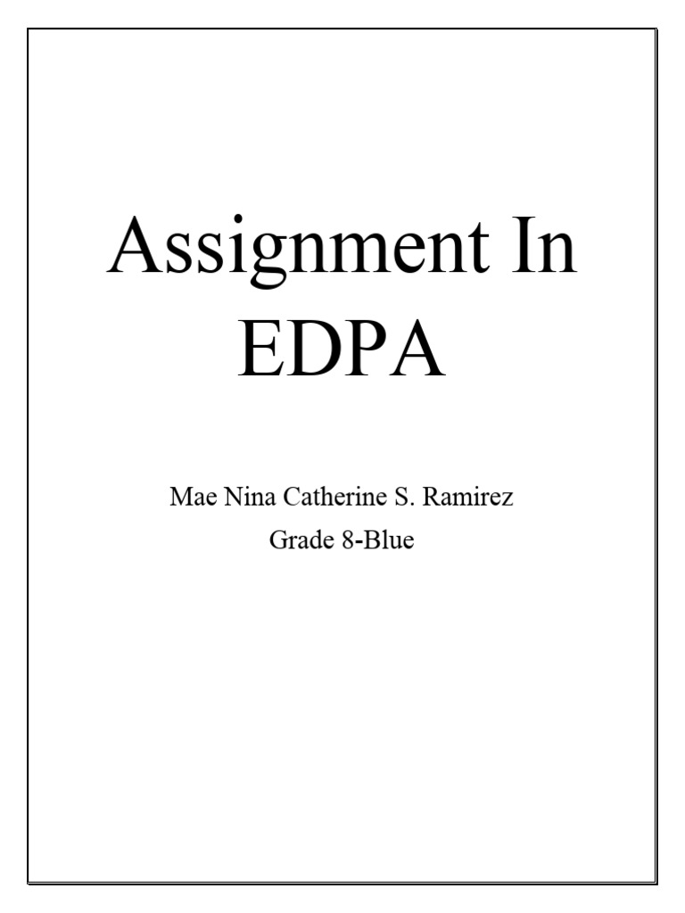 Assignment in EDPA | PDF