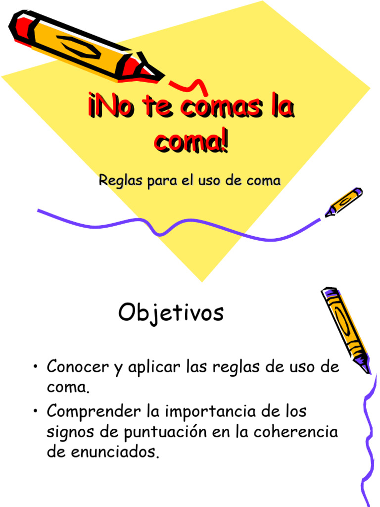 Reglas del uso de la coma en textos | PDF | Coma | Verbo