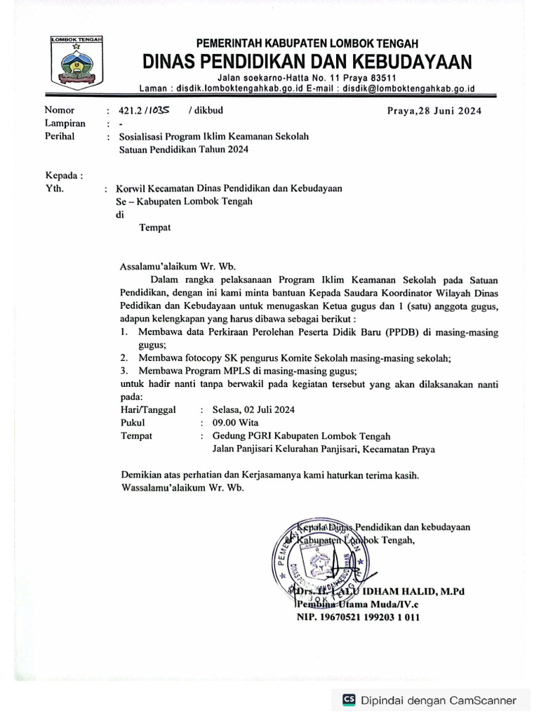 Surat Program Iklim Keamanan | PDF