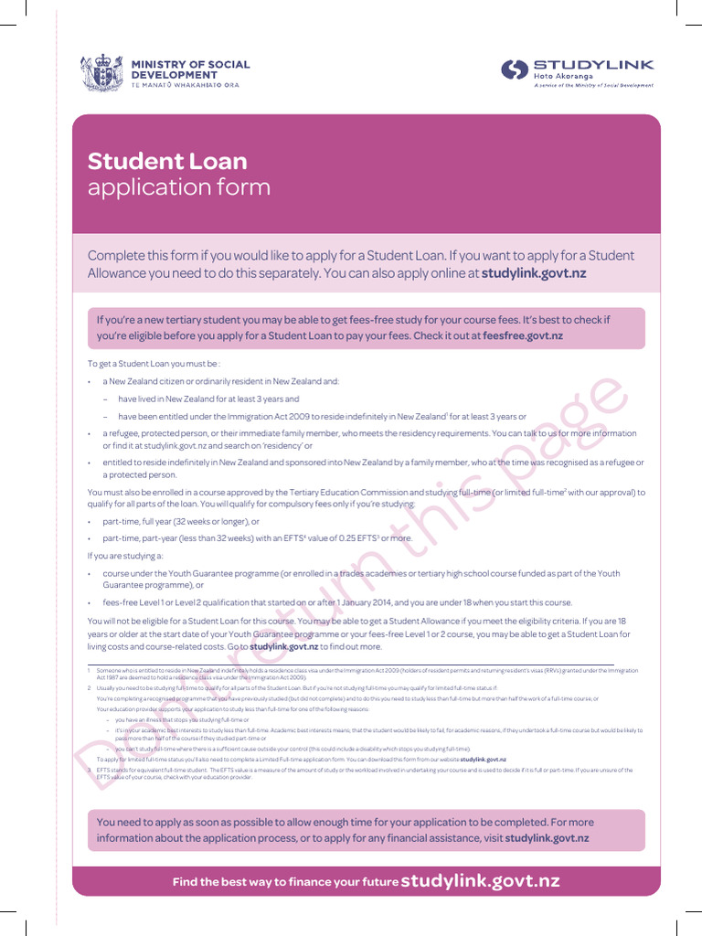 Apply for a New Zealand Student Loan | PDF | Cost Of Living | Bankruptcy