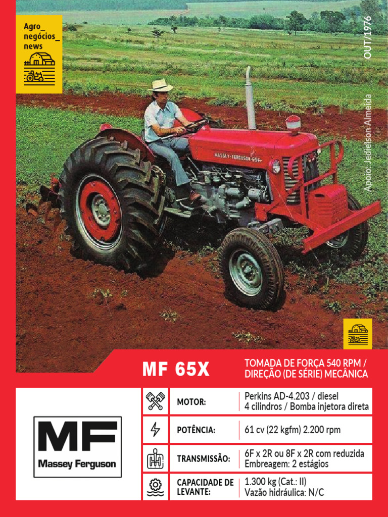 Ficha Técnica do Trator MF 65X | PDF