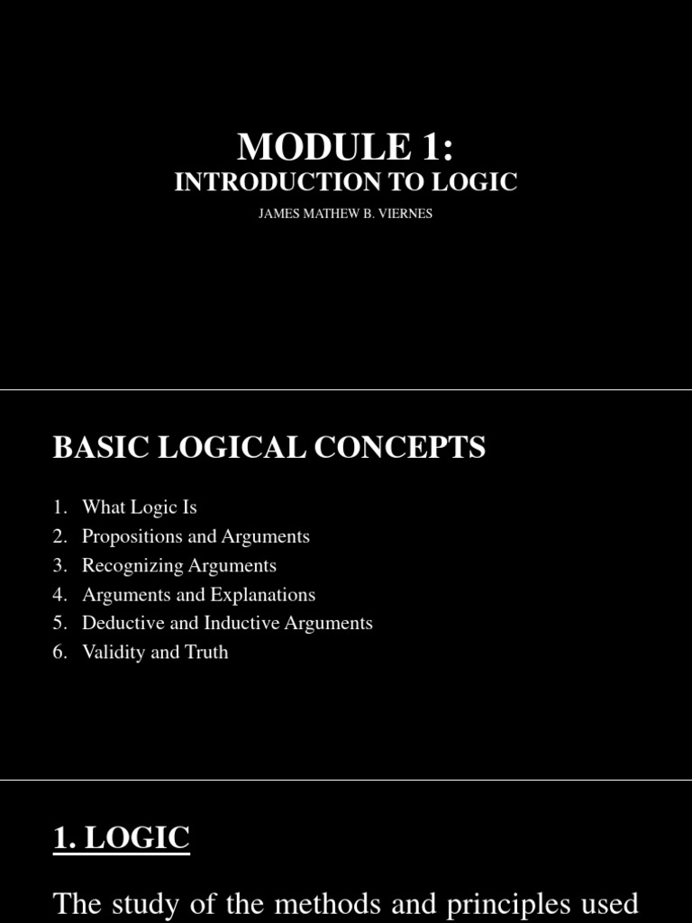 Introduction To Logic Module 1 Introduction To Logic | PDF | Argument | Logical Consequence