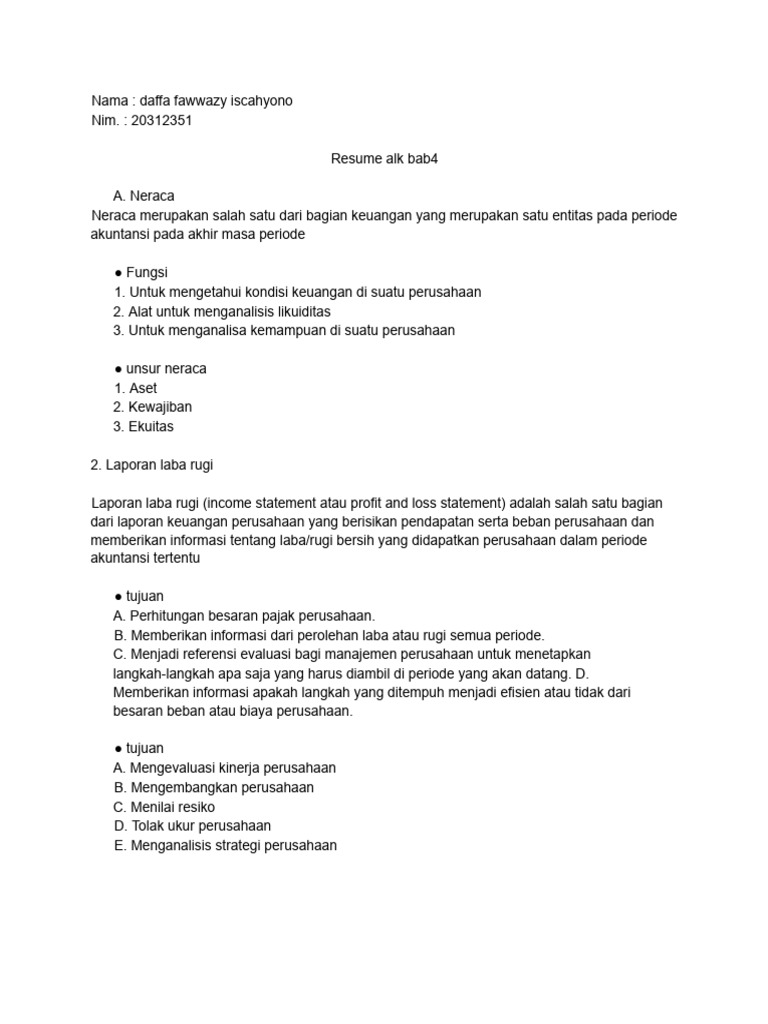 Resume Alk Bab 4 | PDF