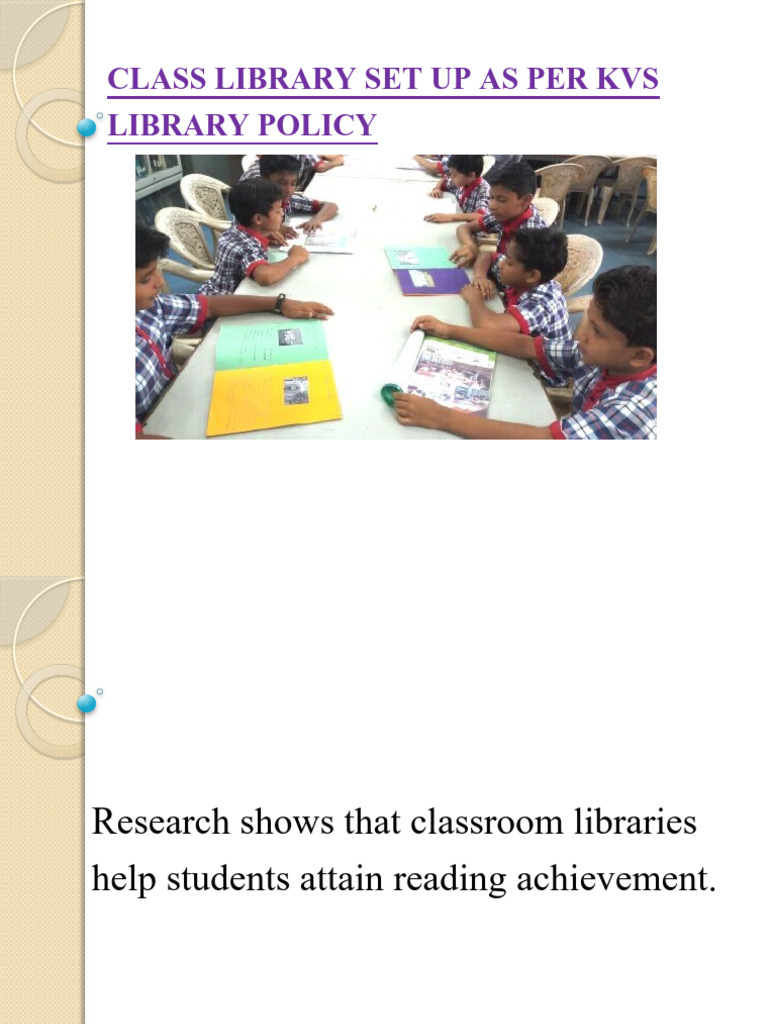 Class Library Set Up As Per Kvs Library | PDF | Libraries | Teachers
