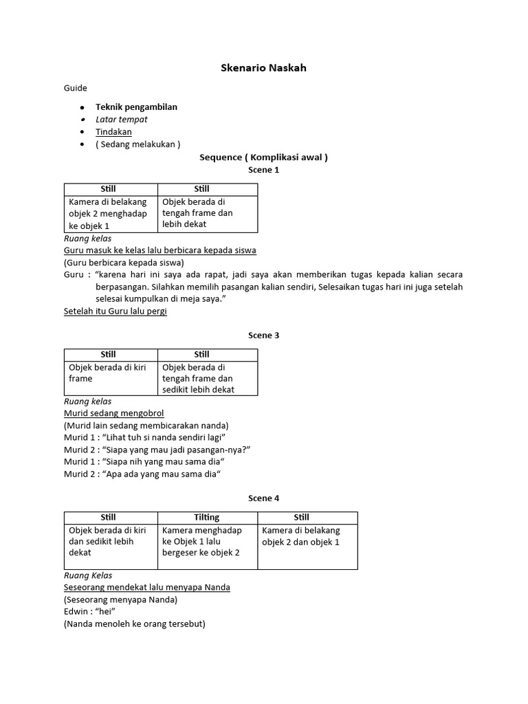 Skenario Naskah | PDF
