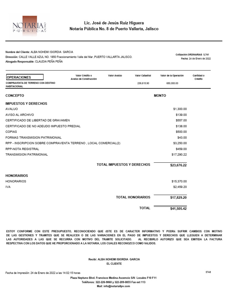 Cotizacion Fracc 1 | PDF | Economias
