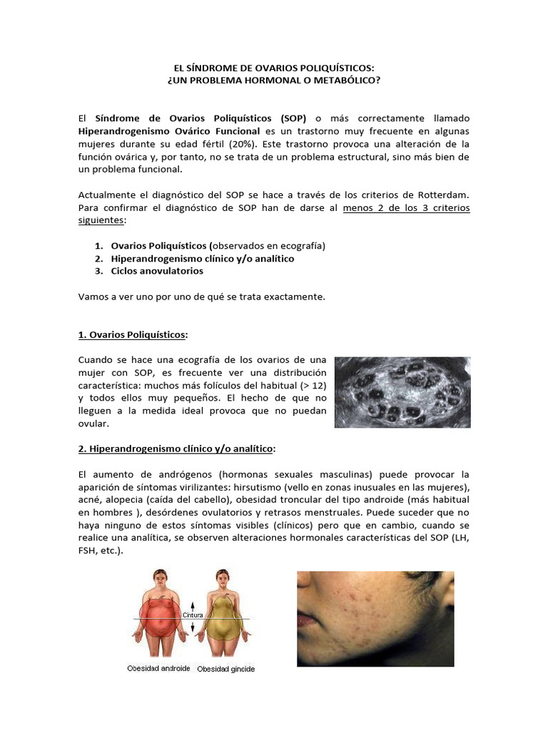 SOP Síndrome de Ovario Poliquistico | PDF | Especialidades Medicas ...