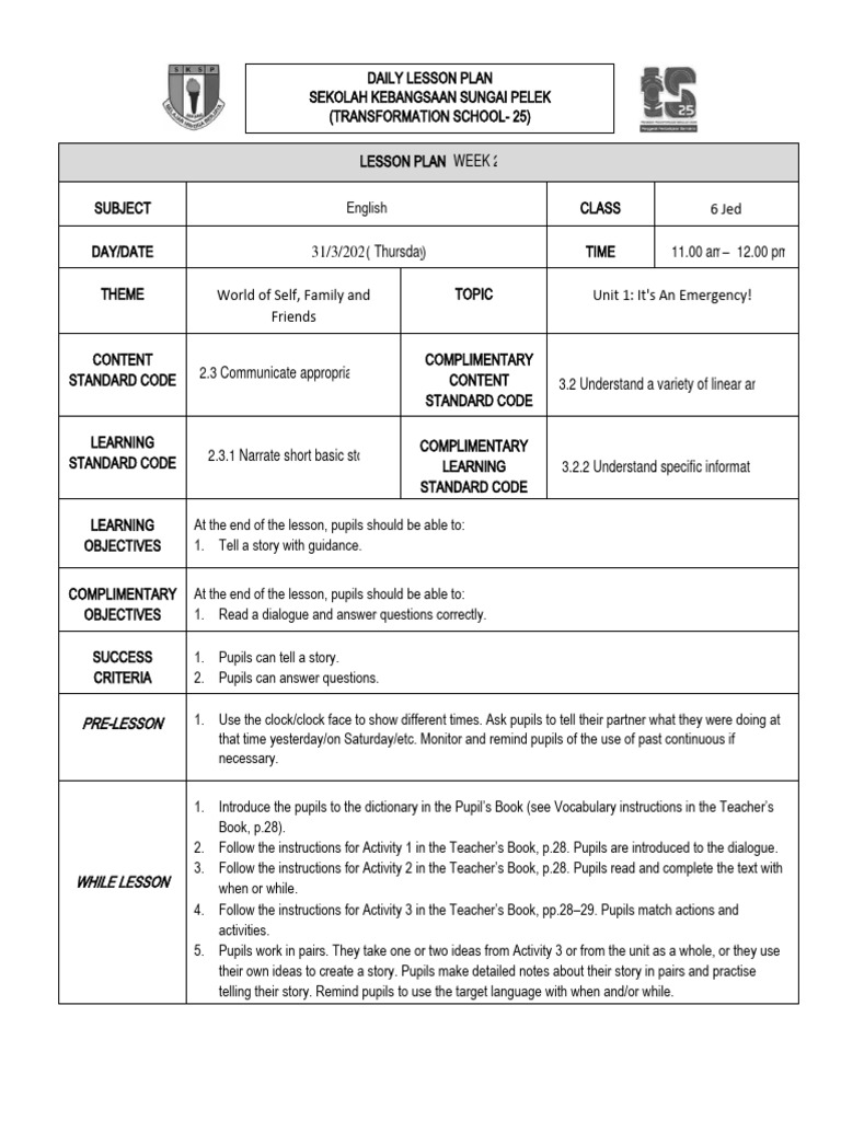 31/3/2022 Thursday: Pre-Lesson | PDF | Lesson Plan | Teachers