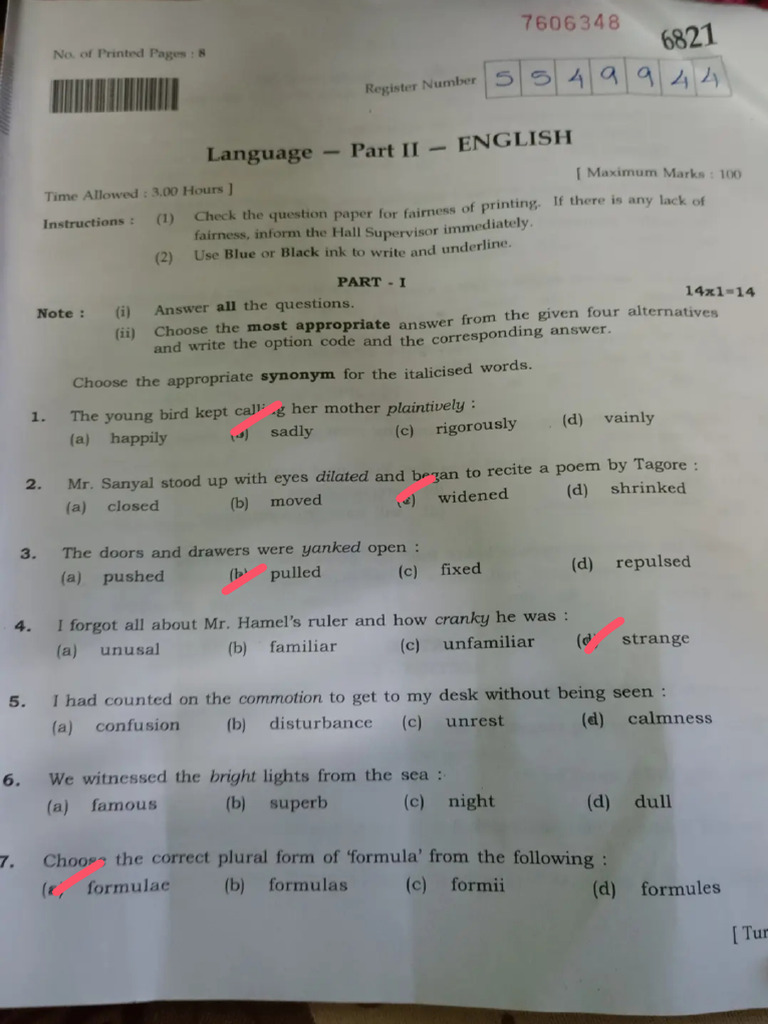 10th English 2024 Question Paper | PDF
