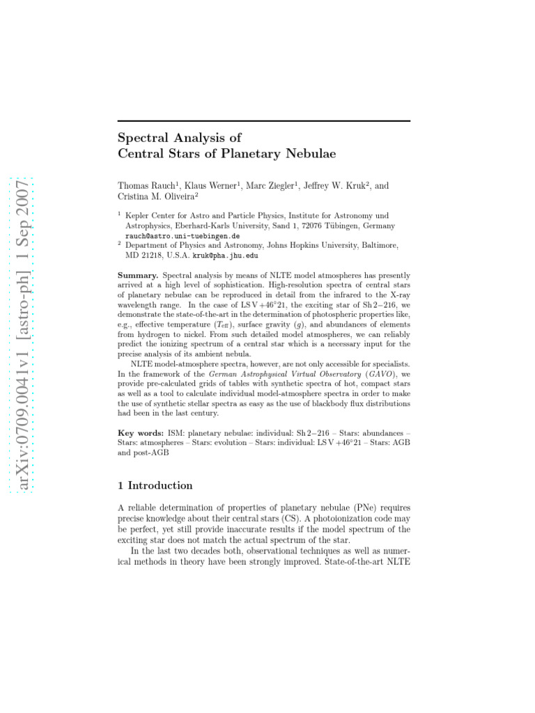 0709.0041 | PDF | Stars | Spectroscopy