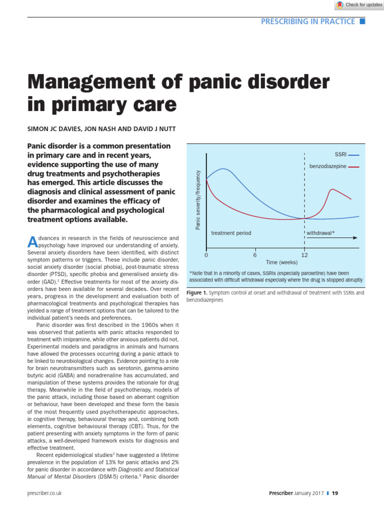 Panic Disorder Management in Primary Care | PDF | Antidepressant ...