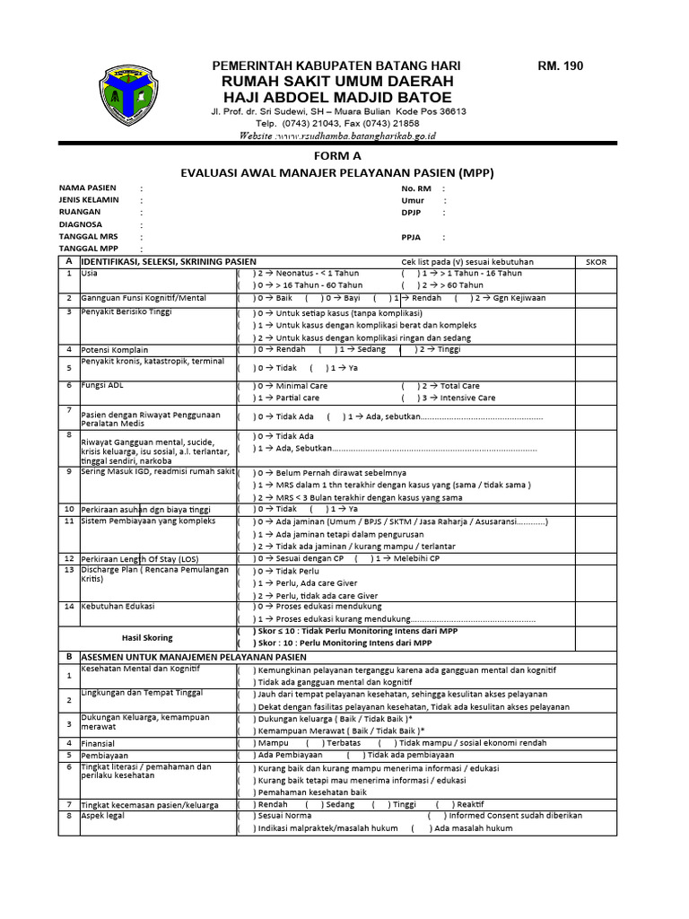 MPP Form A Dan B 2024 | PDF