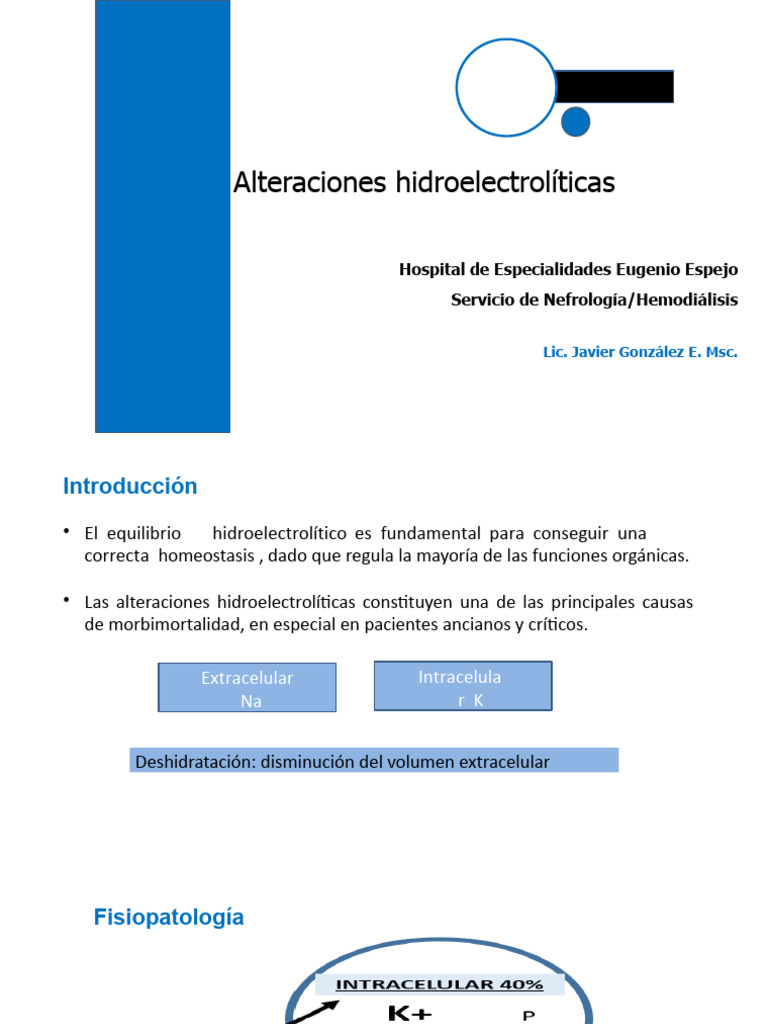 Alteraciones-Hidroelectrolíticas Exposicion | PDF | Sodio | Potasio