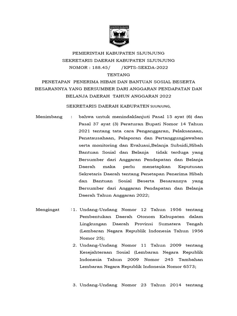 SK Hibah 2021 TTD | PDF | Pengelolaan Keuangan & Uang