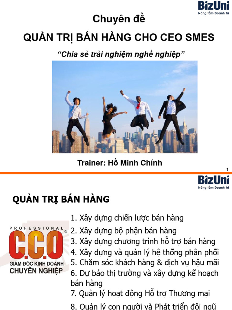 Quản lý bán hàng, hệ thống phân phối - GV Hồ Minh Chính | PDF