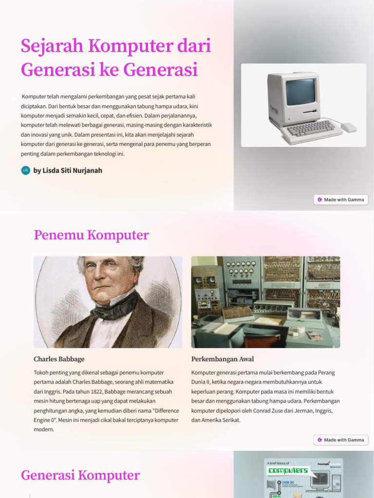 Sejarah Komputer Dari Generasi Ke Generasi | PDF