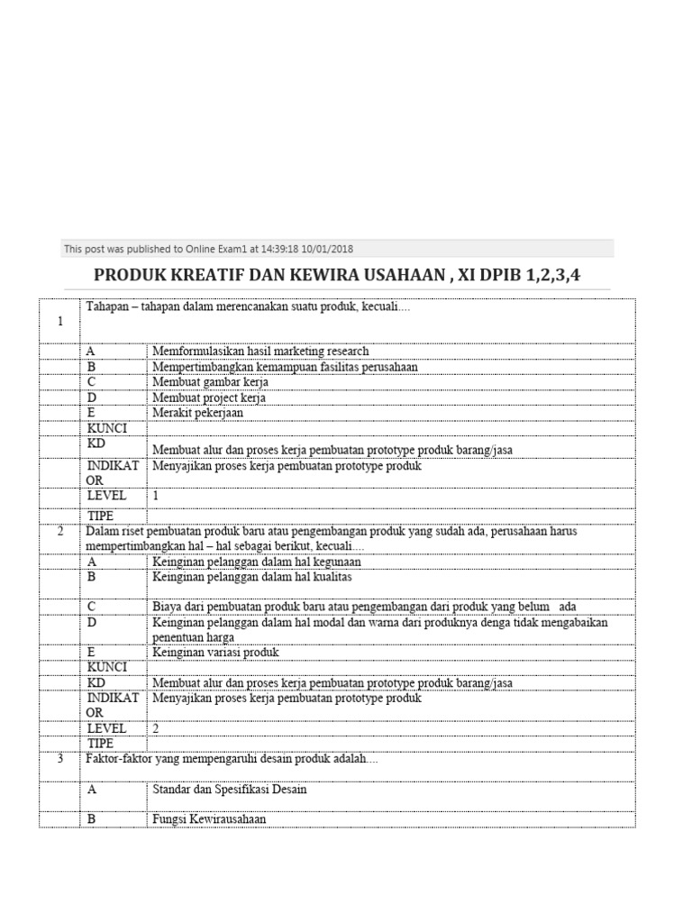 Remed Pat Genap PKK | PDF