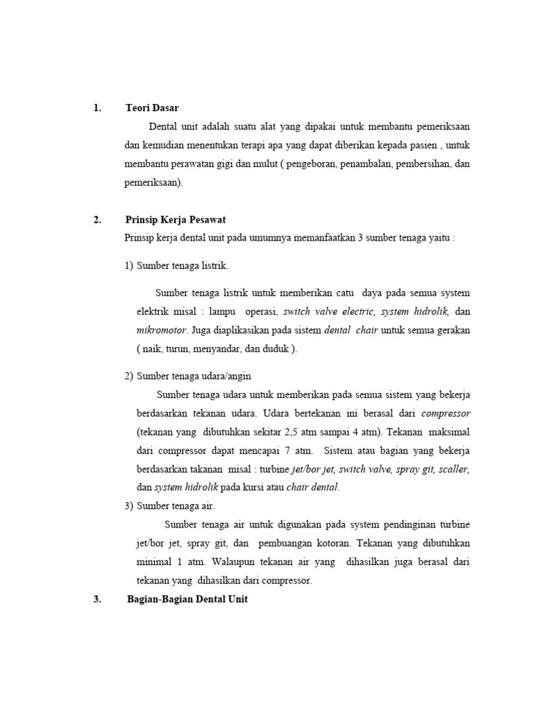 Materi PPT Dental Unit | PDF
