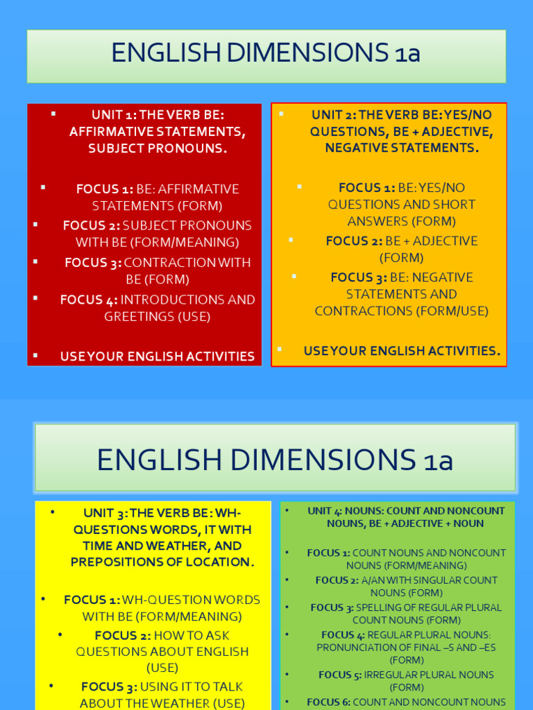 English Dimensions A | PDF | English Language | Noun