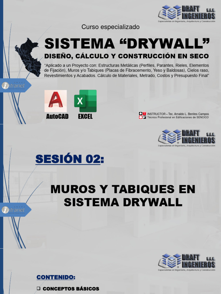 Diapositivas Curso Drywall - Sesion 02 | PDF | Materiales | Materiales ...