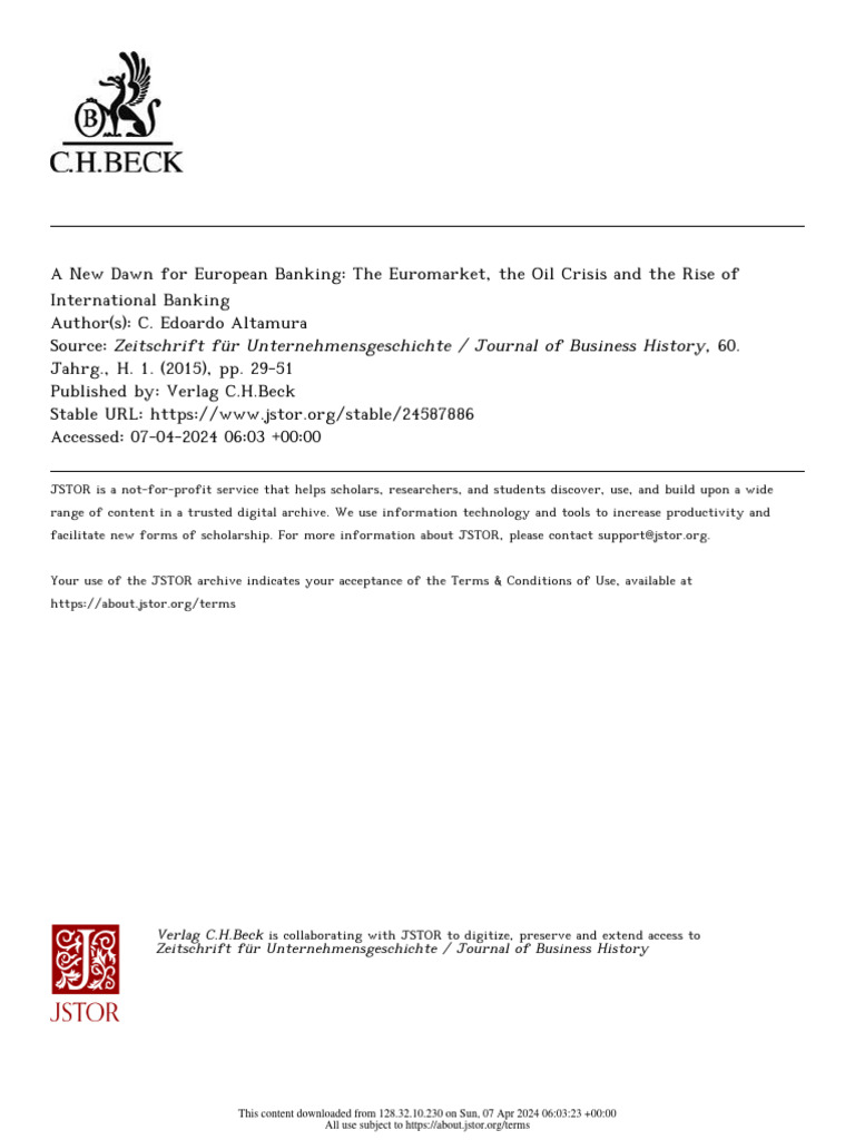 Altamura - New Dawn For European Banking (2015) | PDF | Balance Of Payments | International ...