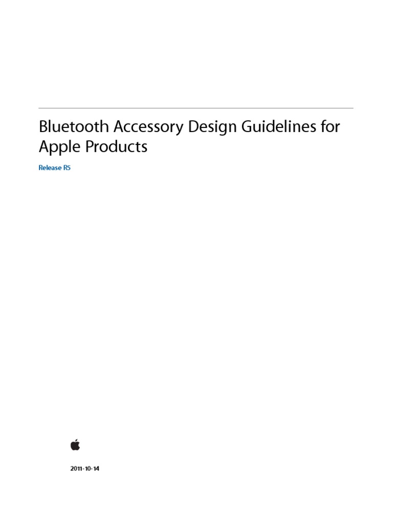 Apple Bluetooth Accessory Design Guidelines | PDF | Bluetooth | Ios