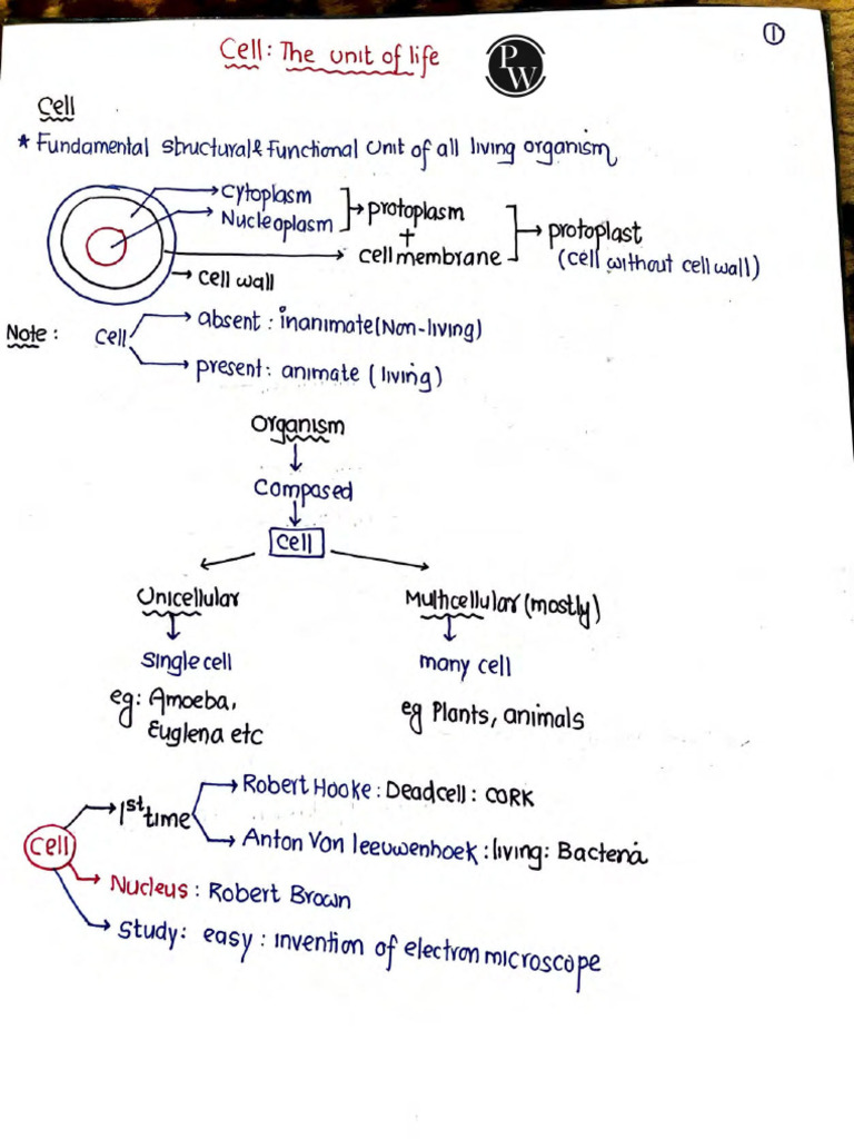 Cell The Unit of Life by Rupesh Sir | PDF | Biology
