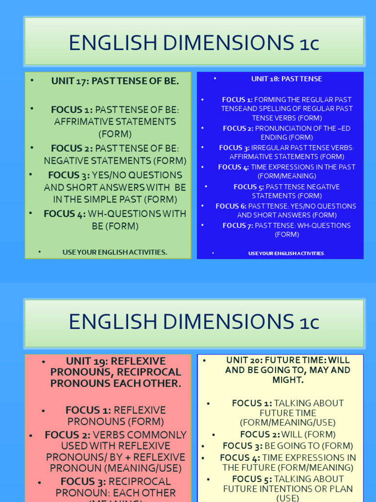 English Dimensions C and D | PDF | English Language | Language Mechanics