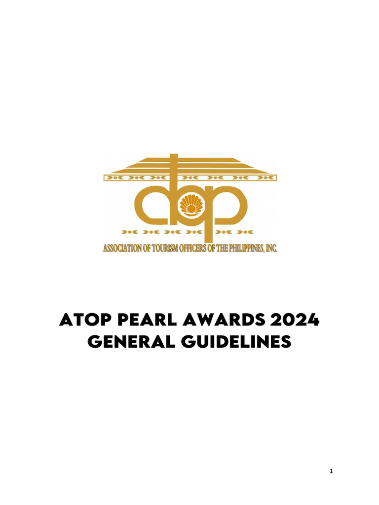Atop Pearl Awards General Guidelines 2024 | PDF | Sustainability | Tourism