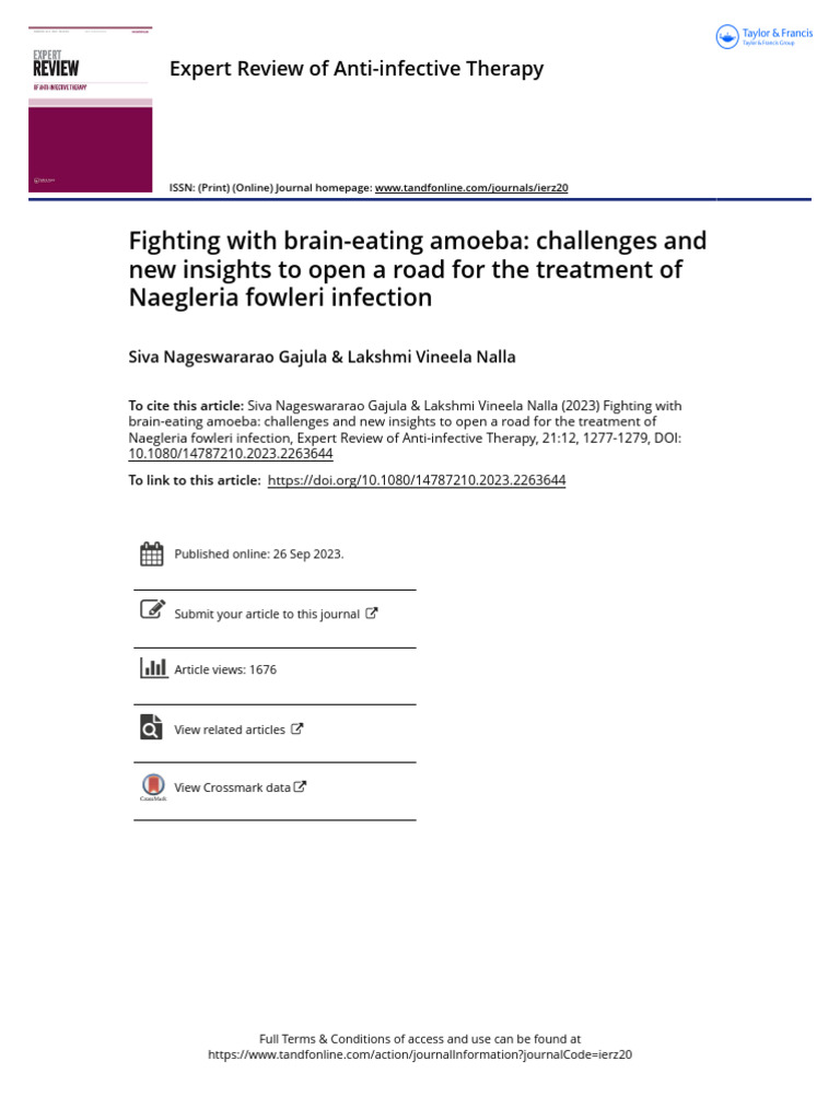 Fighting With Brain-Eating Amoeba Challenges and New Insights To Open A ...