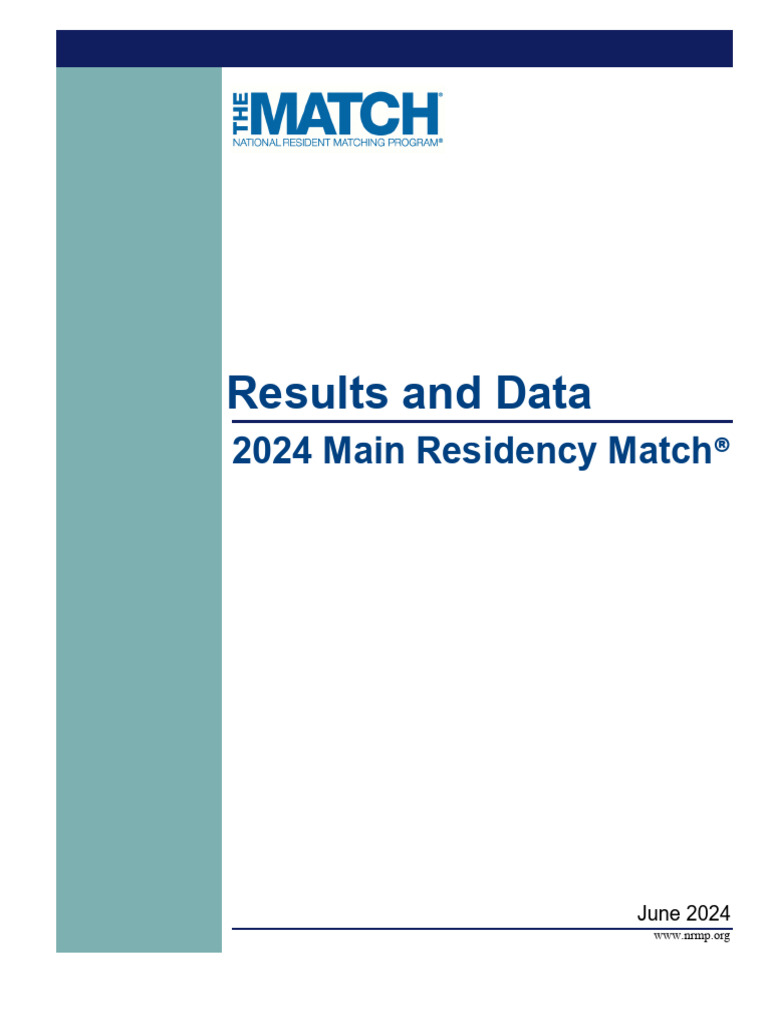 2024 Main Match Results and Data Final | PDF | Residency (Medicine) | Clinical Medicine