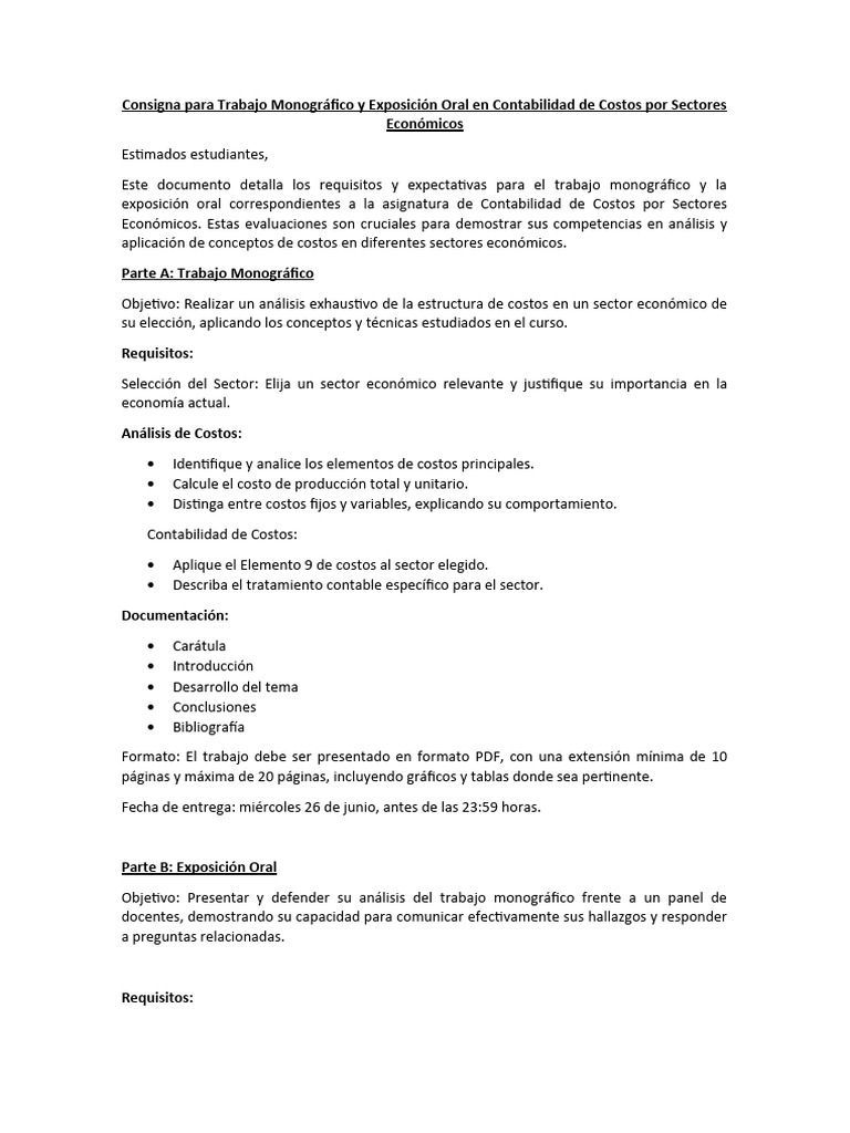 Consigna para Trabajo 2024 | PDF | Evaluación