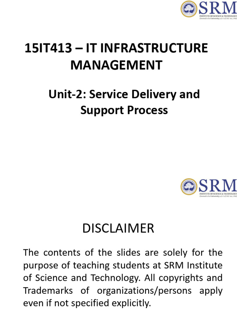 ITIM Unit-2 - Updated | PDF | Net Present Value | Service Level Agreement