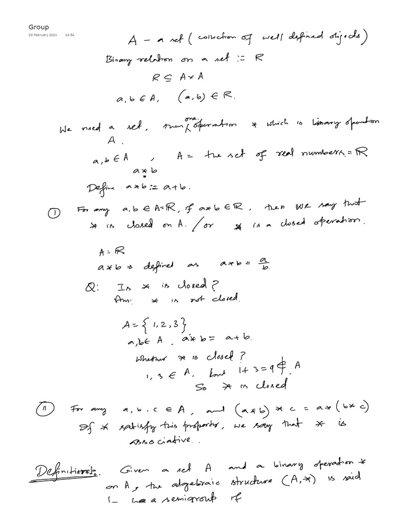 Algebraic Structure-Group Theory | PDF