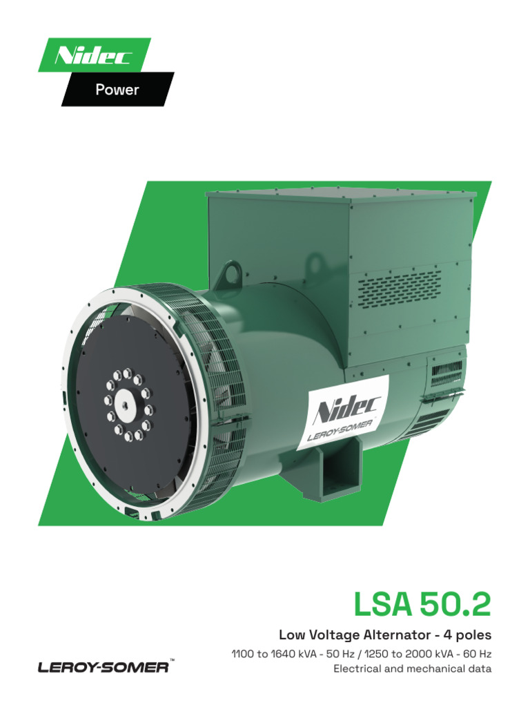 Leroy Somer LSA 50-2 Alternator Datasheet | PDF | International Electrotechnical Commission ...