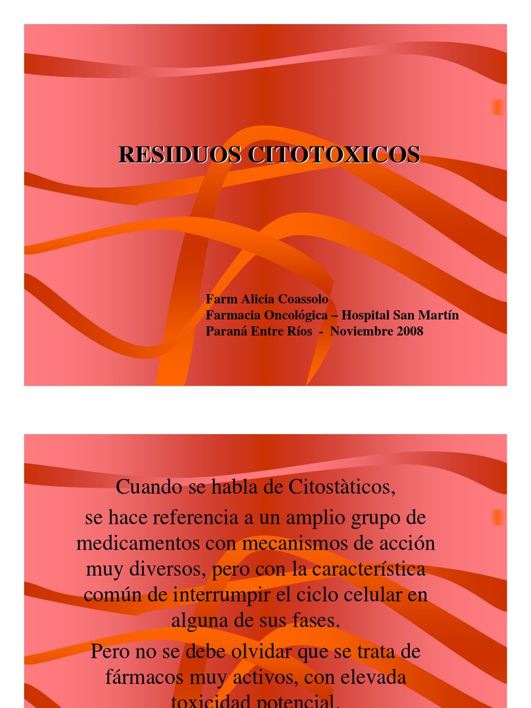 CITOTOXICOS | PDF | Quimioterapia | Incineración