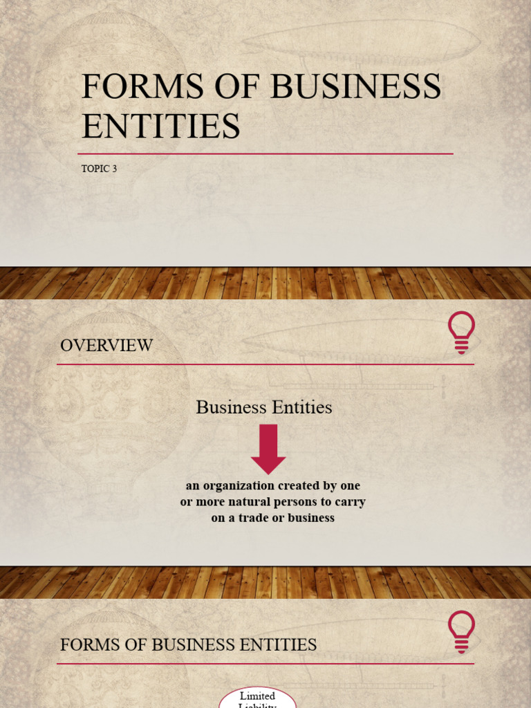 Topic 3-Forms of Business Entities | PDF | Partnership | Sole ...