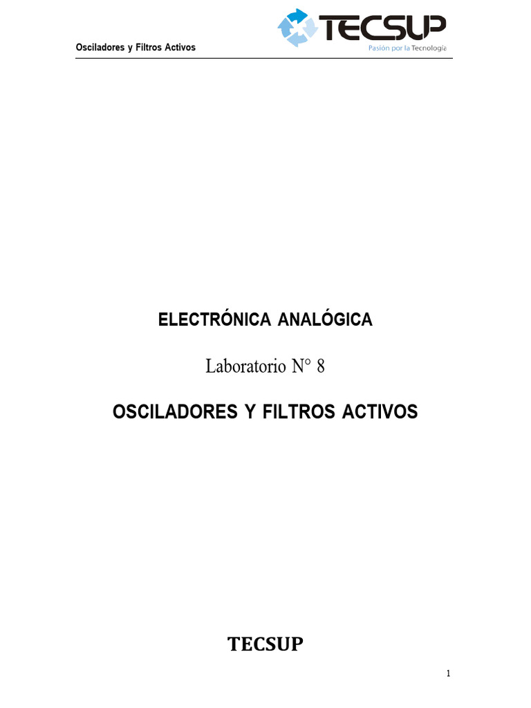 Lab08 OsciladoresFiltros | PDF | Filtro electronico | Amplitud