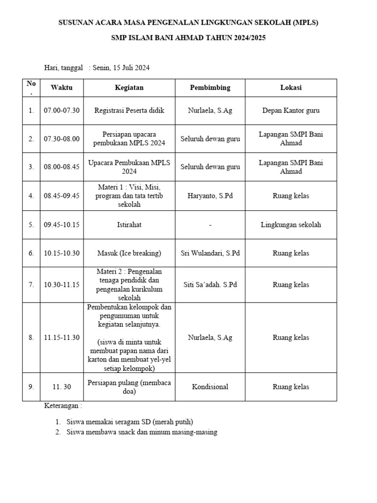 Susunan Acara Mpls Pdf