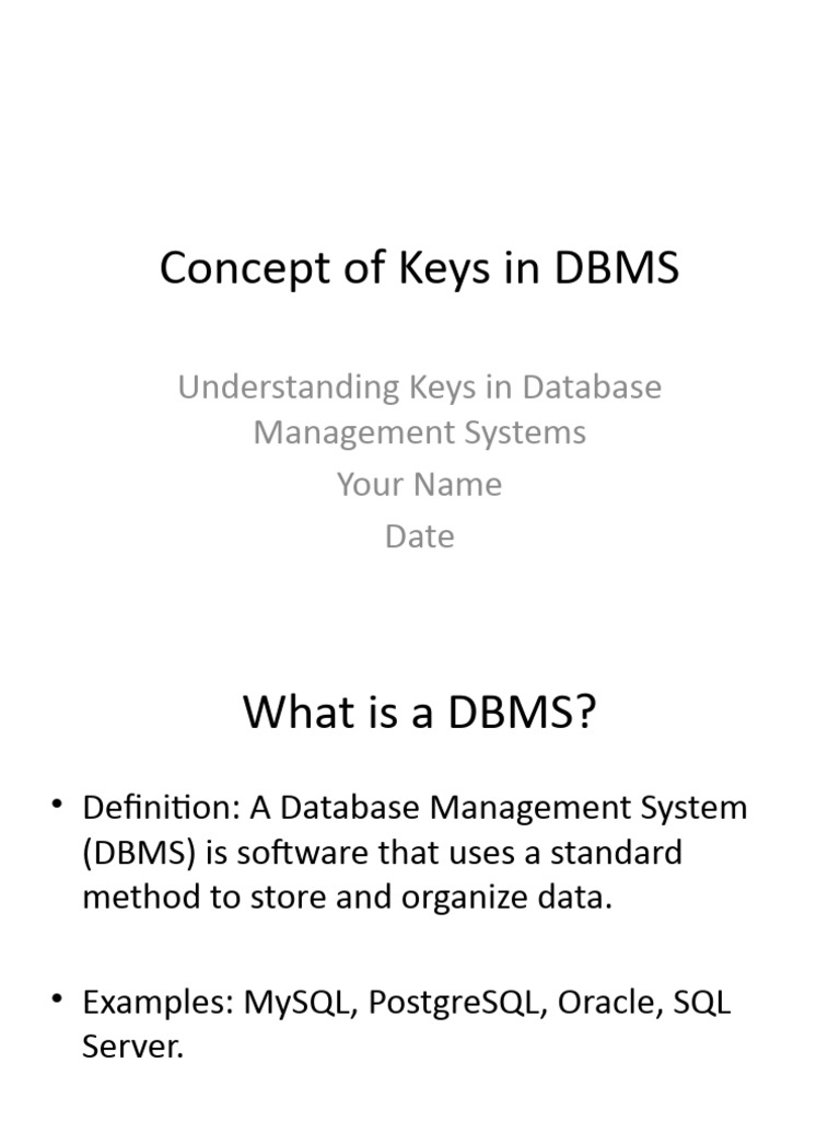 Concept of Keys in DBMS | PDF | Databases | Table (Database)