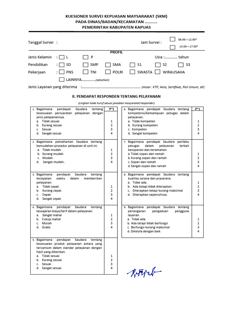 2.a. KUESIONER SKM. | PDF