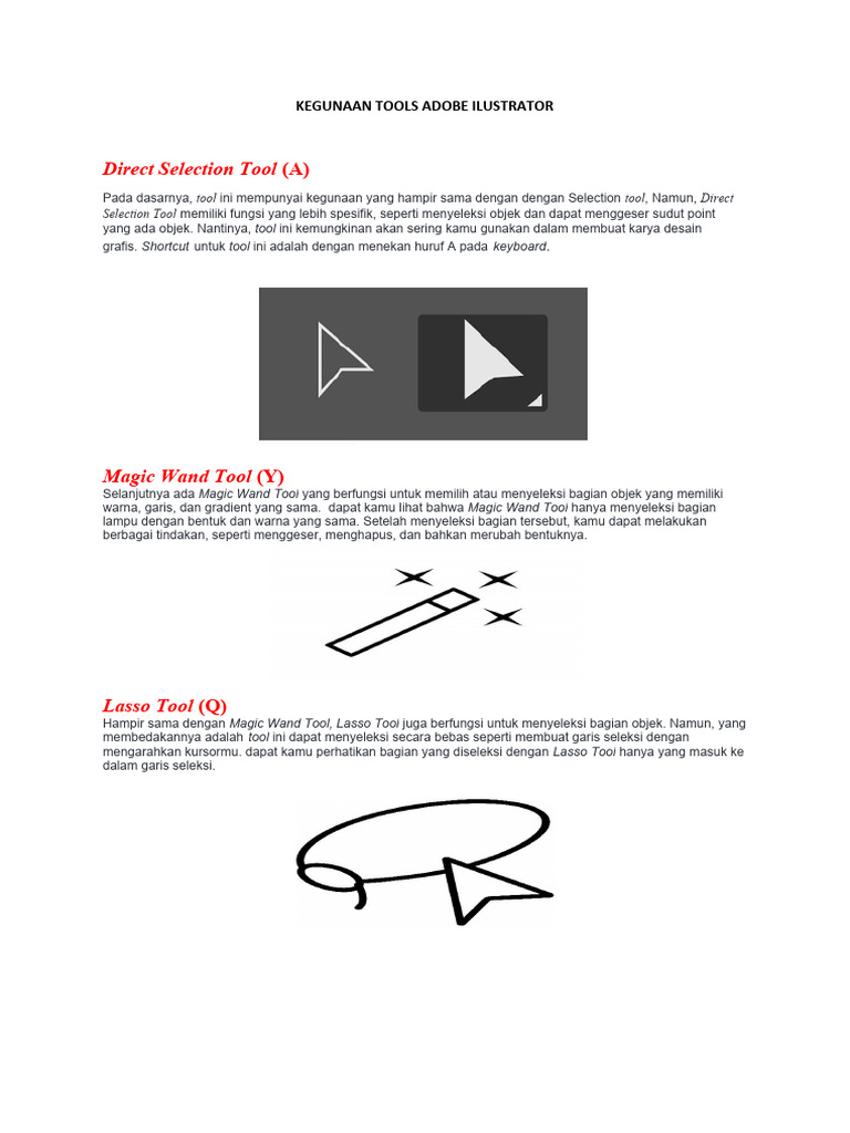Kegunaan Tools Adobe Ilustrator | PDF