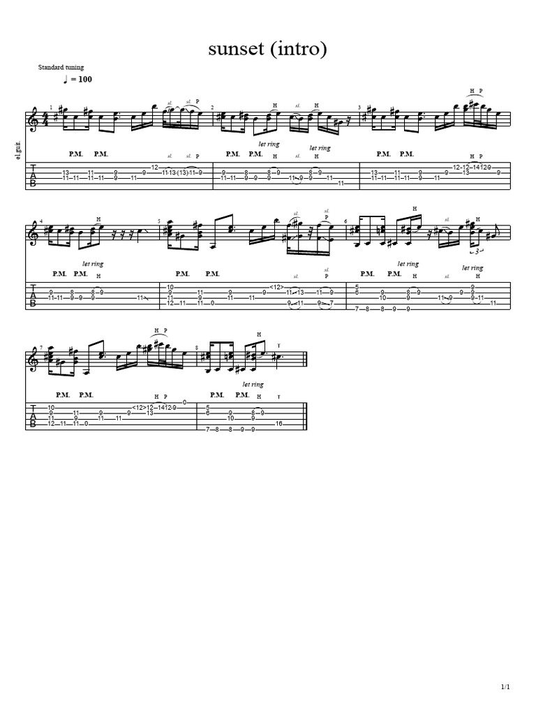 Sunset (Intro Tab) | PDF