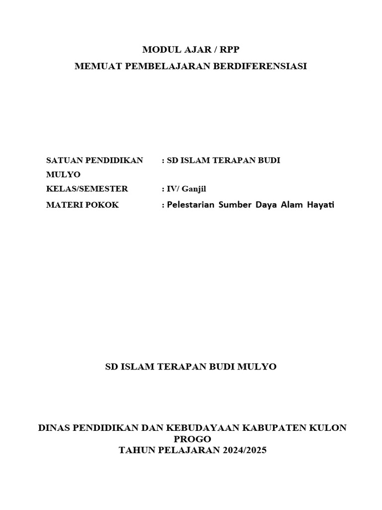 Template Modul Ajar Baru(1) (1) | PDF