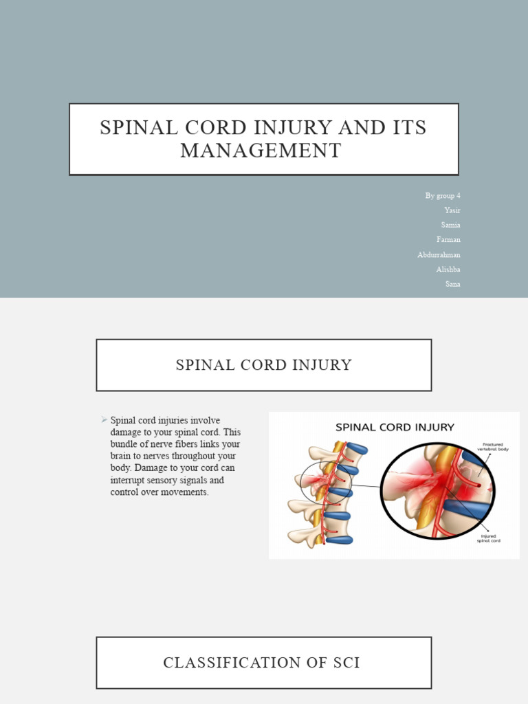 Spinal Cord Injury and Its Management-1 | PDF | Spinal Cord Injury ...