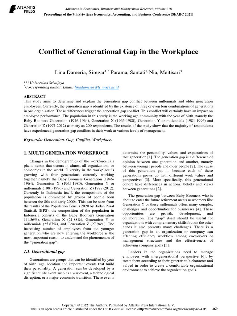 Conflict of Generational Gap | PDF | Millennials | Social Psychology