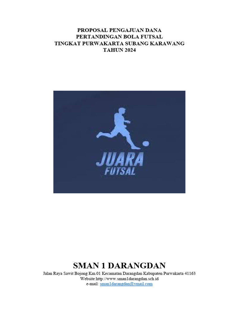 Proposal Dana Futsal SMAN 1 Darangdan | PDF