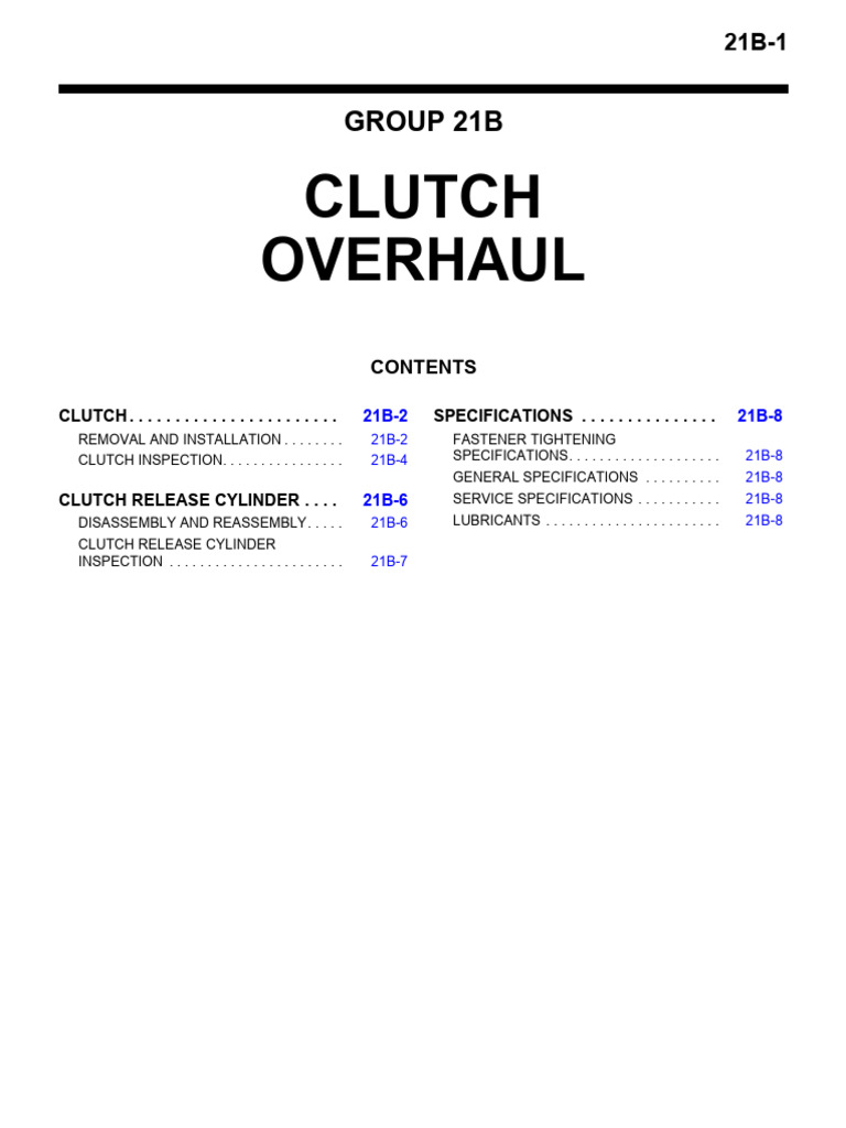 Clutch Overhaul: Group 21B | PDF | Vehicle Technology | Vehicle Parts