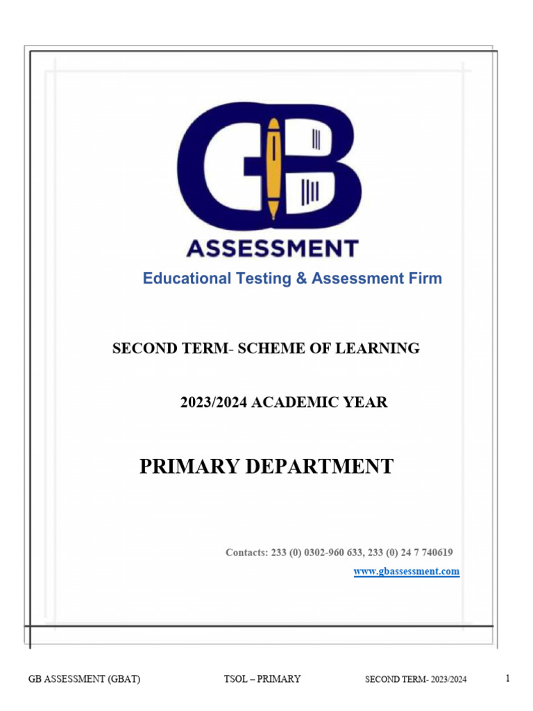 Gbat Primary Scheme 2nd Term | PDF | Reading Comprehension | Word