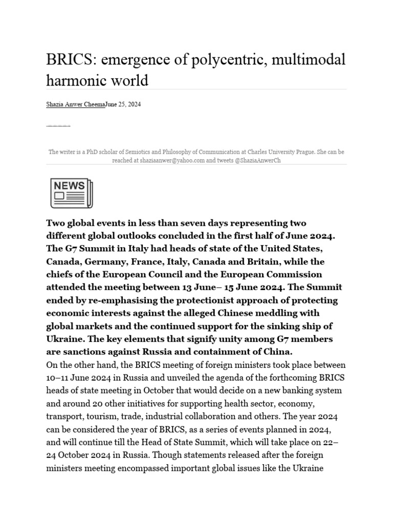 BRICS emergence of polycentric multimodal harmonic world | PDF | Bric ... BRICS emergence of polycentric multimodal harmonic world | PDF | Bric ...